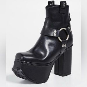 R13 | Shoes | R3 Black Heeled Boots With Platform And Silver Hardware ...